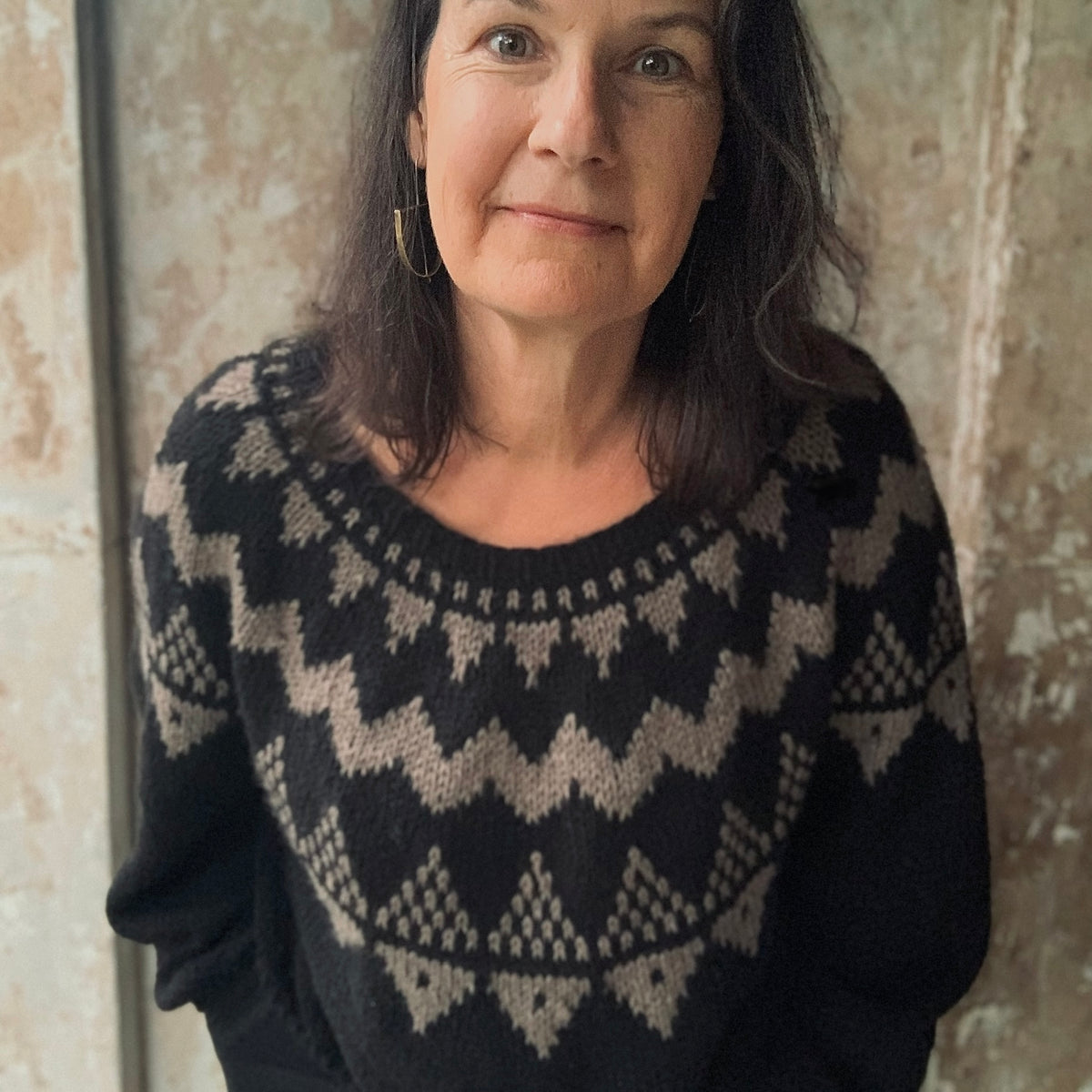 Selene Sweater by Anne Ventzel Yarn Kit - Size 1 - Black and Desert ...