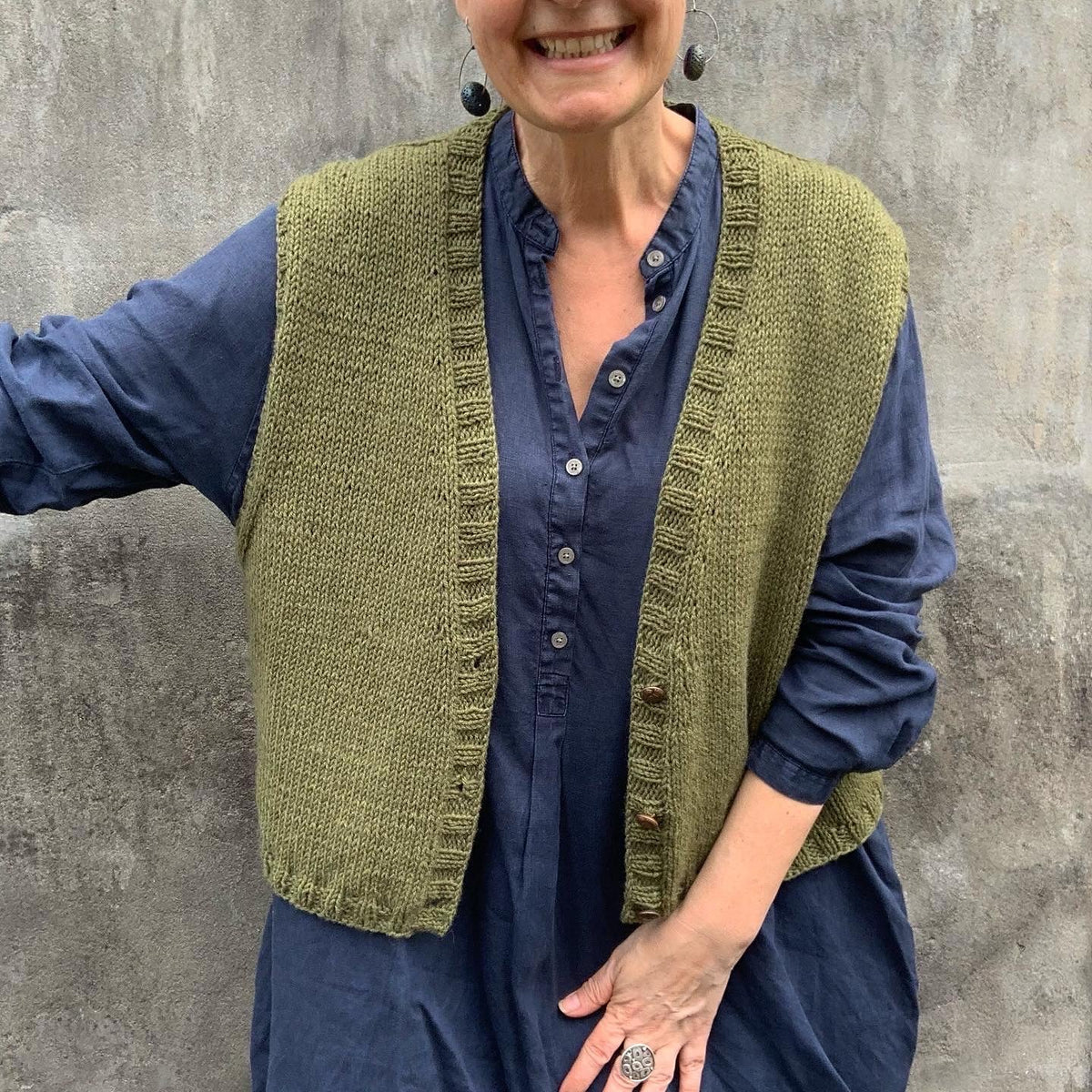 Burgos Vest by Rosa Pomar Yarn Kit - Sizes 5 & 6 - Urban Nature – Hand ...